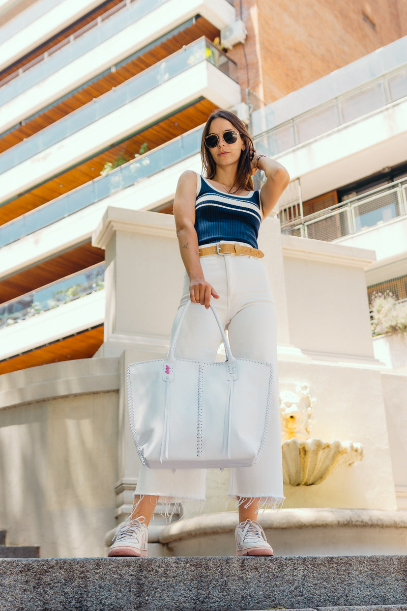 White Leather Pata Parka Bag – Pata Lifestyle